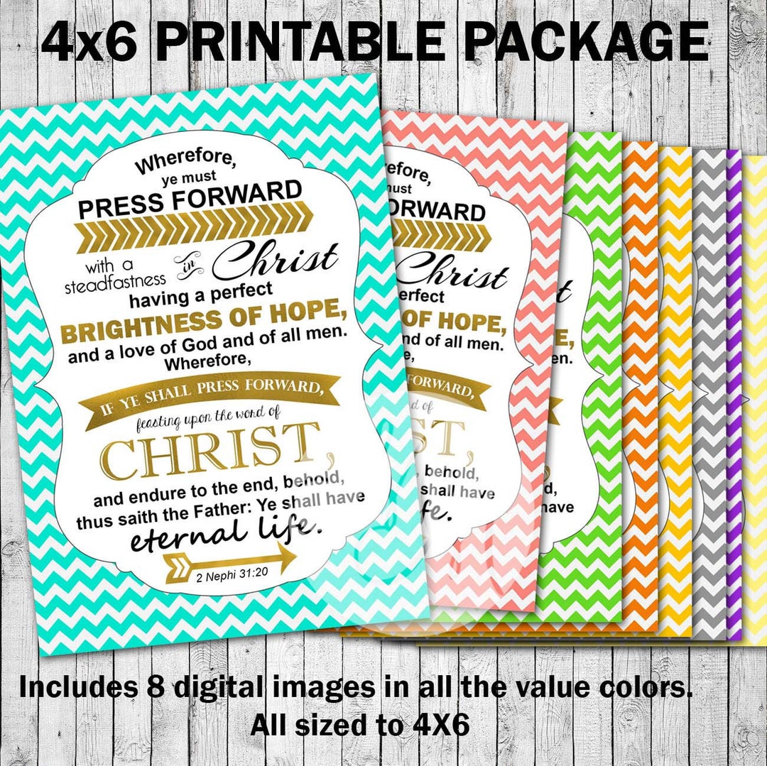 4x6 Press Forward With a Steadfastness in Christ. 2016 Mutual Theme ...