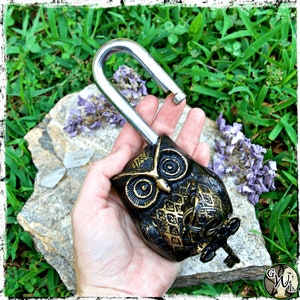 Antique Owl Lock and Key Set Witches Accessory - Etsy