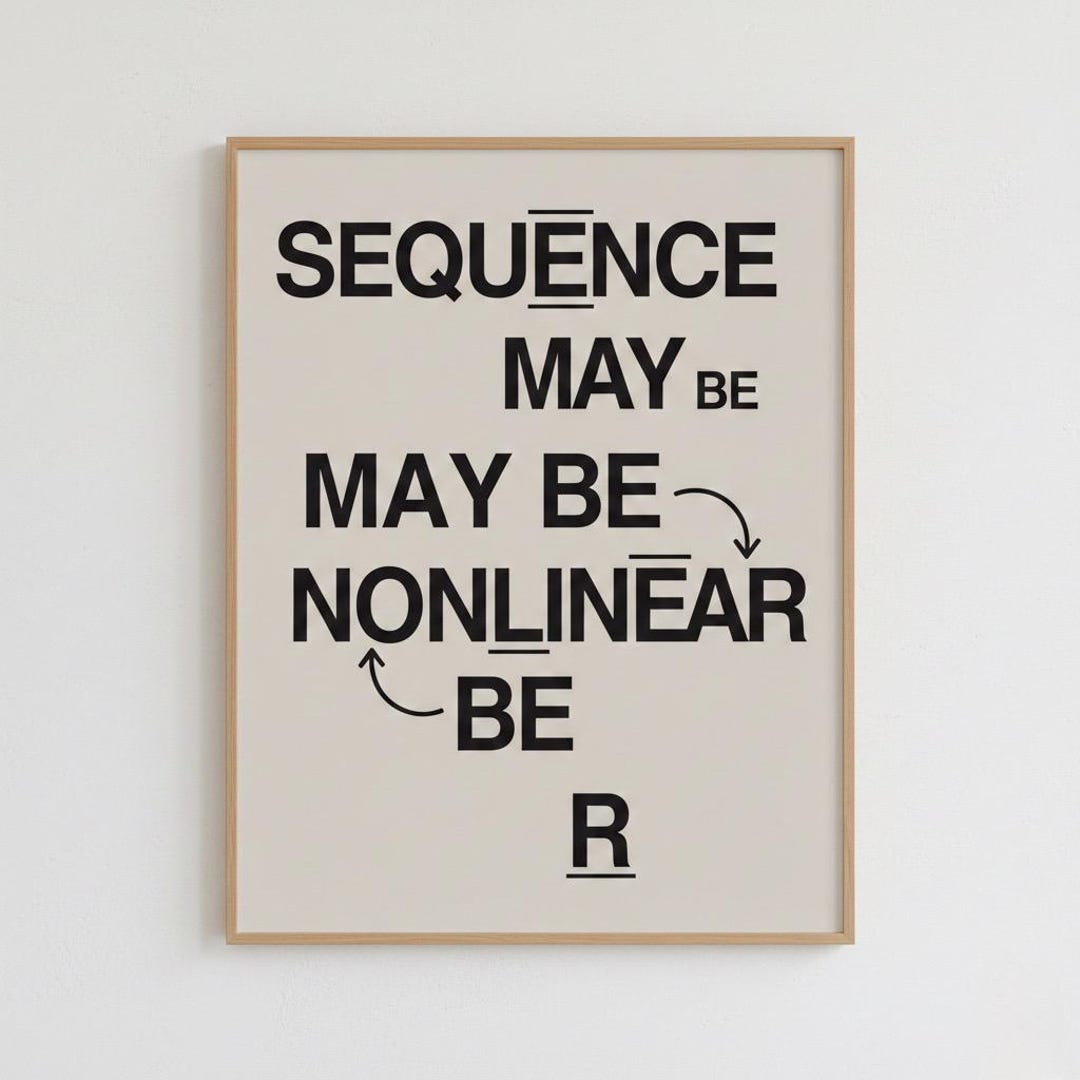 Typography Wall Art Featuring a Nonlinear Minimalist Design for Modern ...