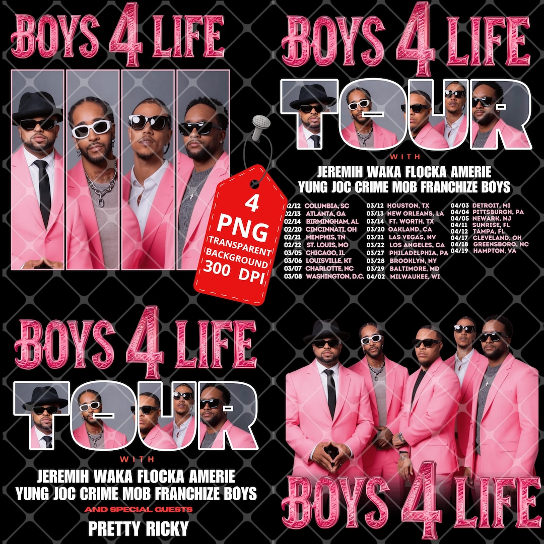 B2K Bow Wow Boys4life Tour PNG File : B2K Concert 2026 Tshirt Design ...
