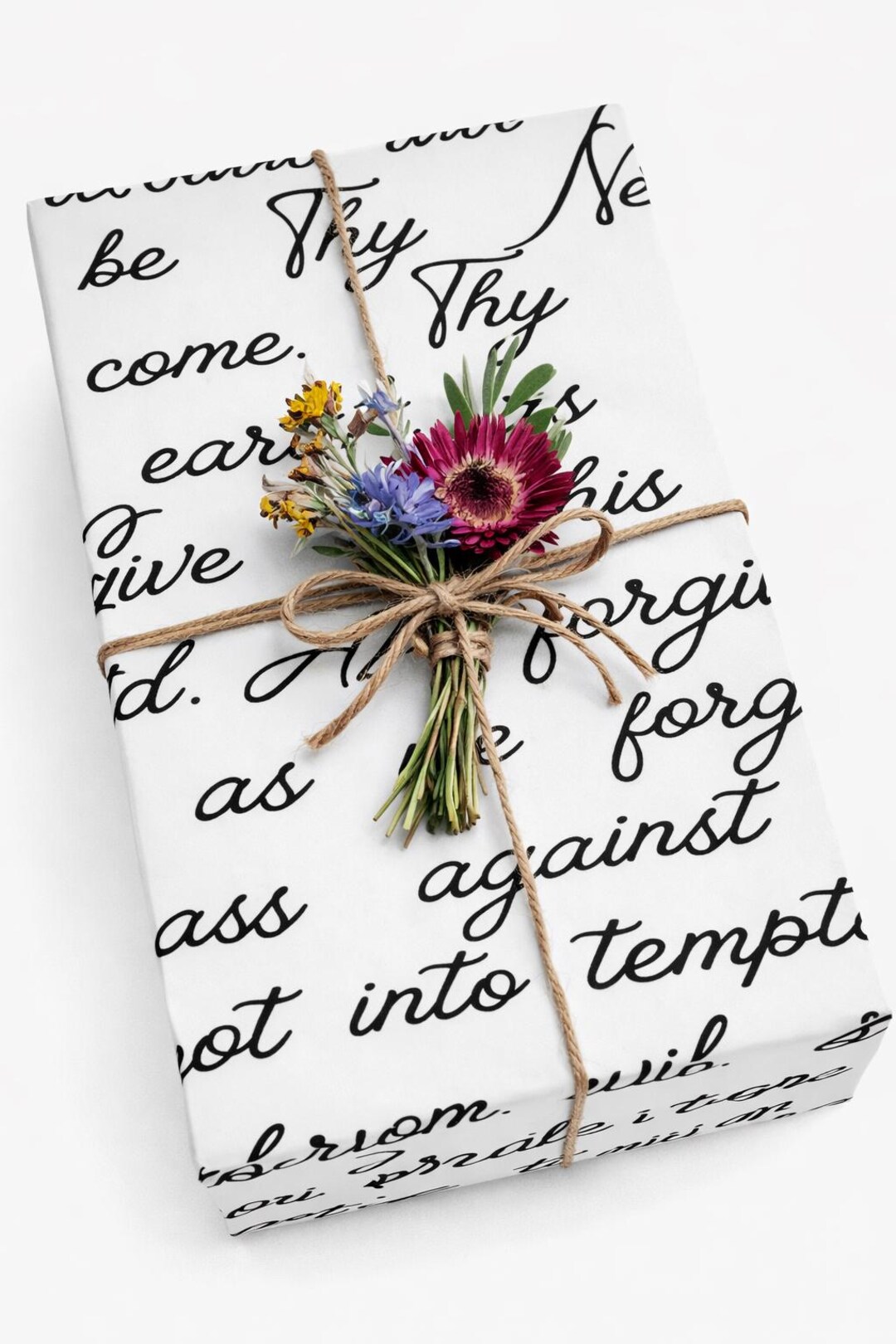 Scripted Bible Verse Pattern Gift Wrap Paper | Scripture Wrapping Paper ...