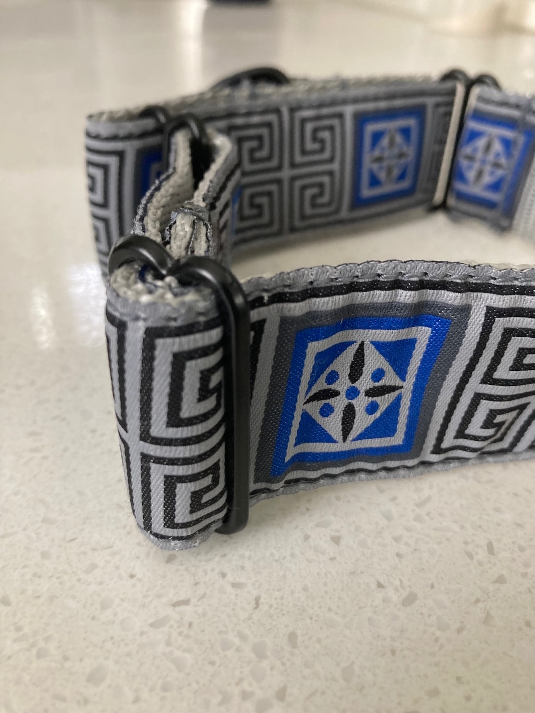 1.5" Martingale Greyhound Whippet Dog Collar With Greek Themed Design ...