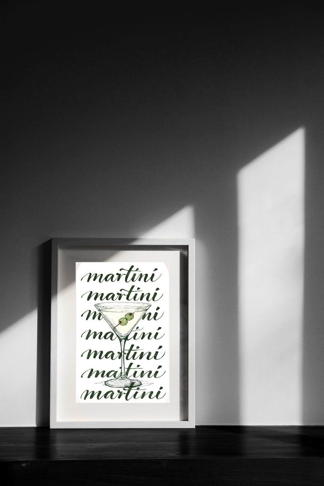 Martini Calligraphy Art Print, Cocktail Bar Decor (digital Download) - Etsy