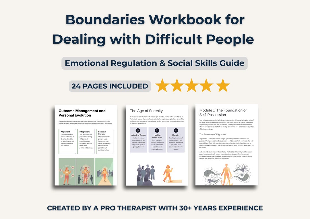Boundaries Workbook for Dealing With Difficult People | Emotional ...