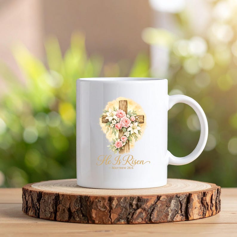 He is Risen Watercolor Cross PNG, Matthew 28:6 Scripture Design ...