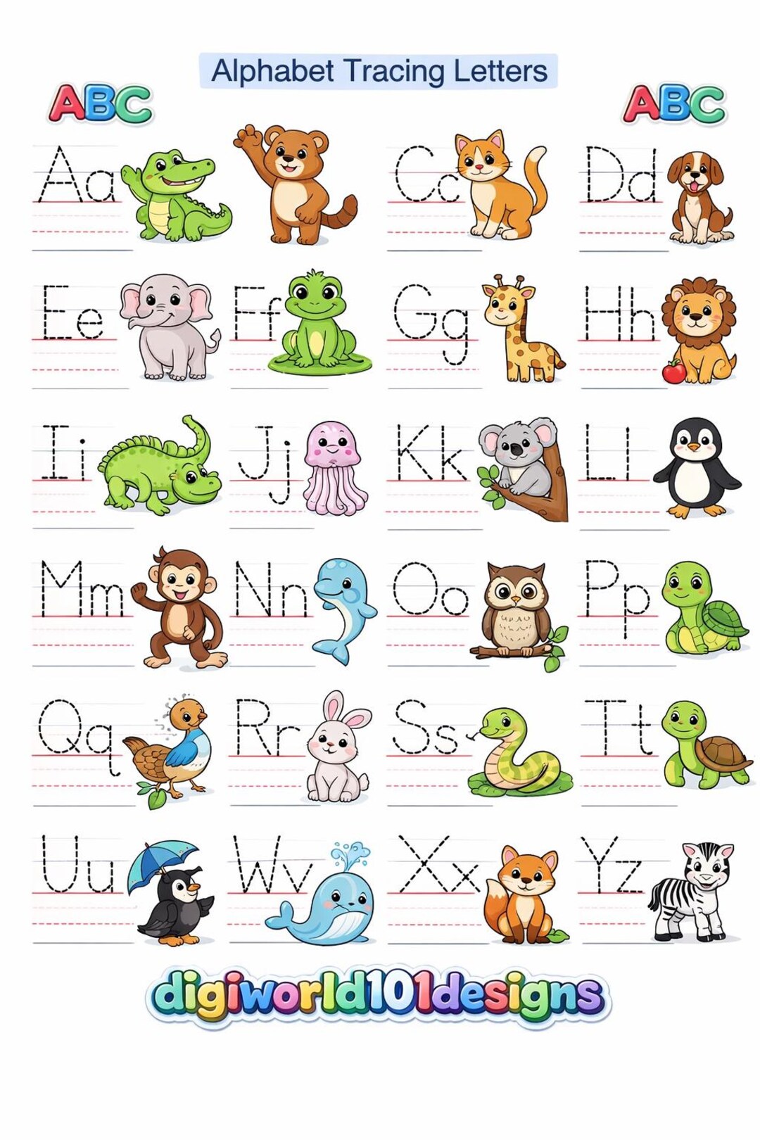 Alphabet Tracing for Kids - Etsy