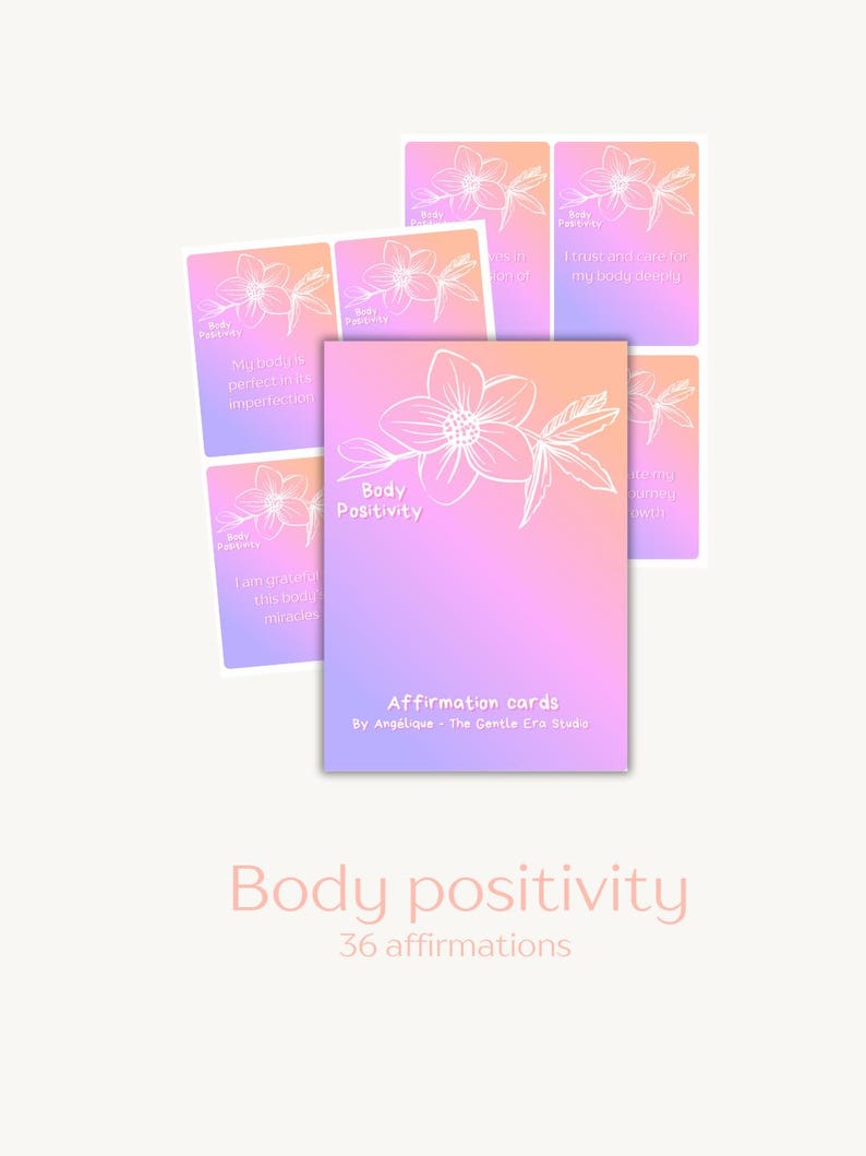 Body Positivity Affirmation Cards | Self-compassion, Printable (PDF ...