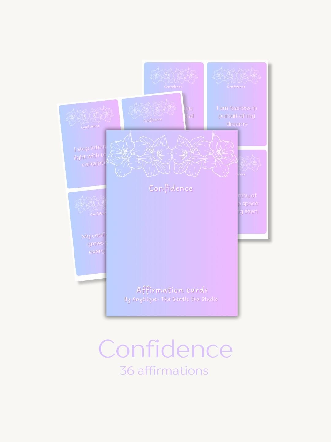 Confidence Affirmation Cards | Build Self Trust & Inner Strength | 36 ...