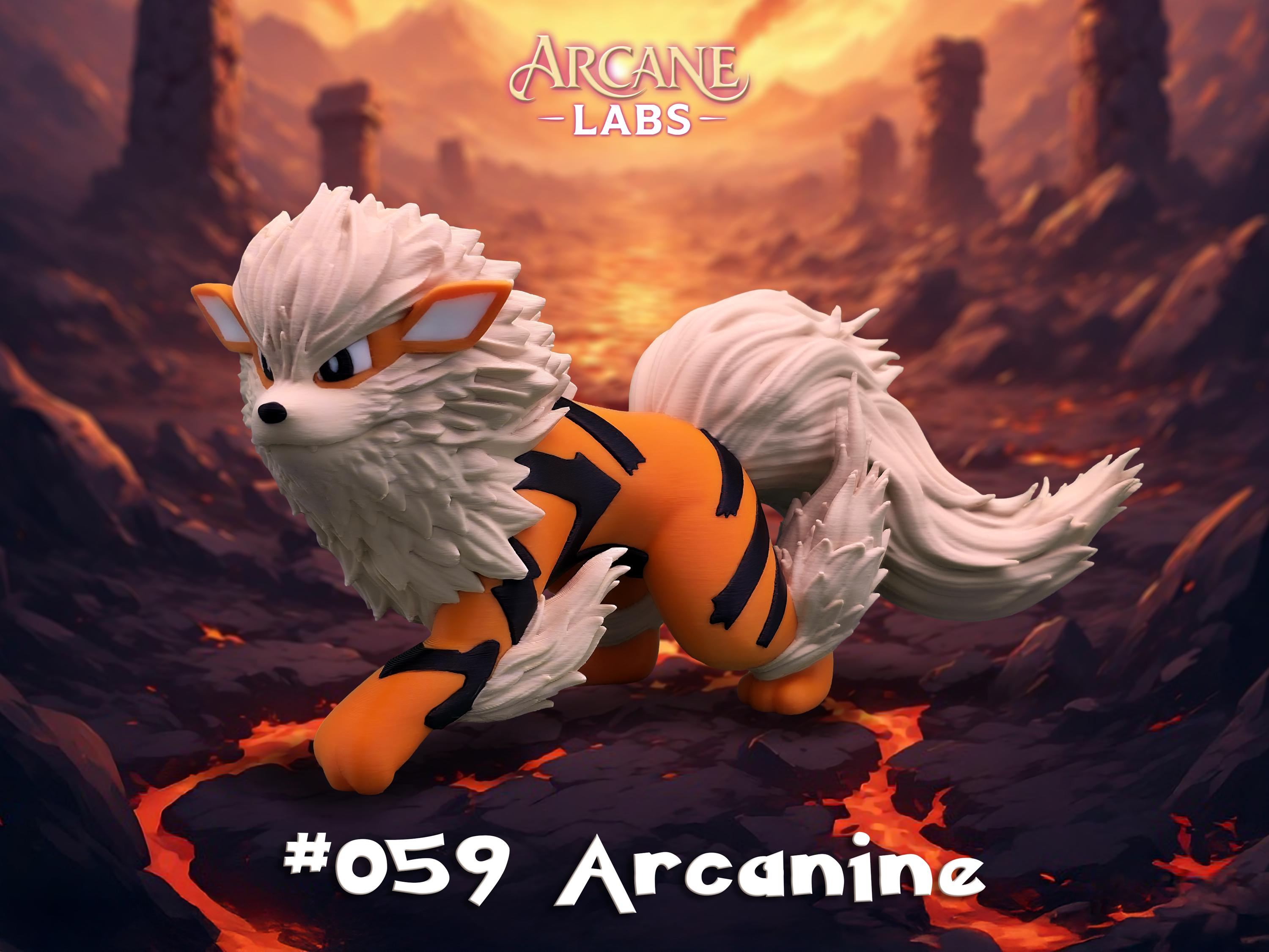 Arcanine Figure | 3D Printed Legendary Fire-type Canine Statue - Etsy