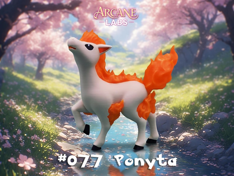 Ponyta Figure | 3D Printed Fire Horse Collectible Figurine - Etsy Canada