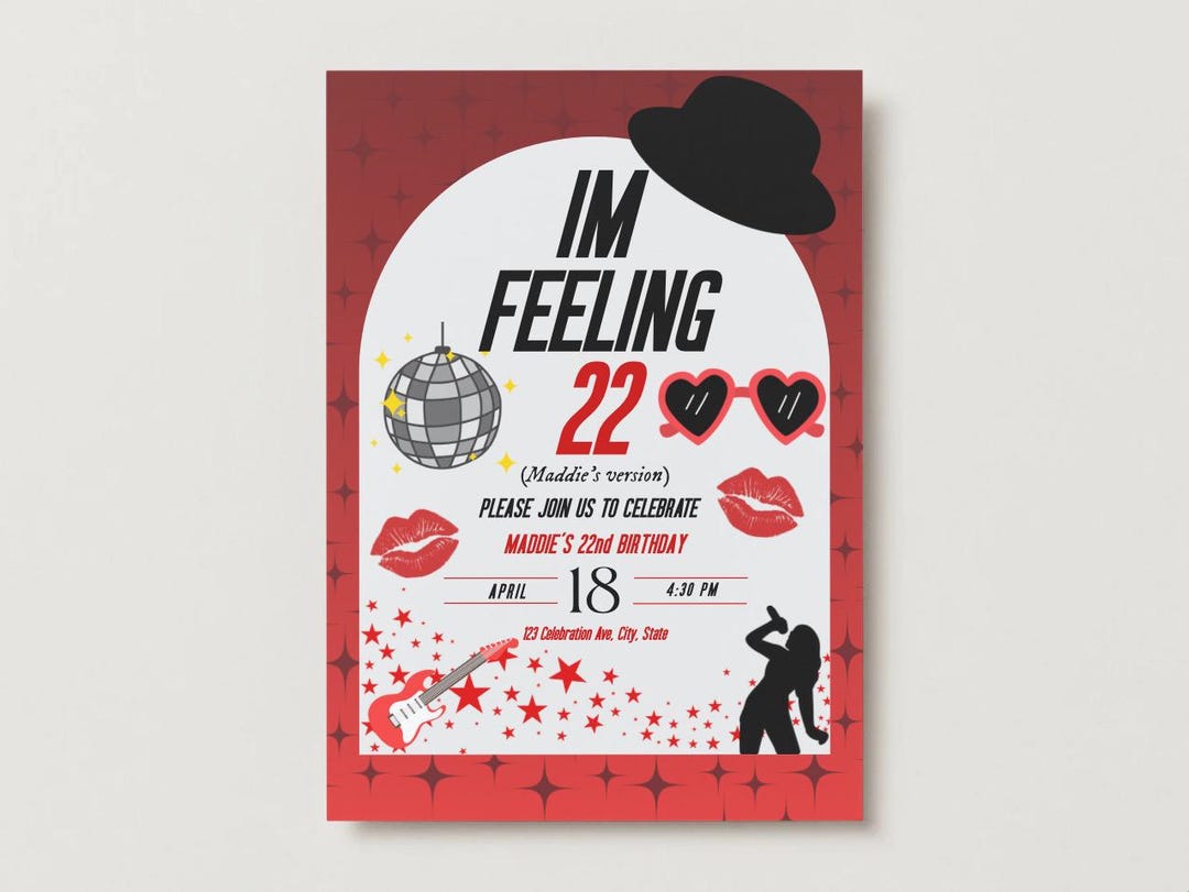 I’m Feelin 22 Birthday Invitation - Etsy