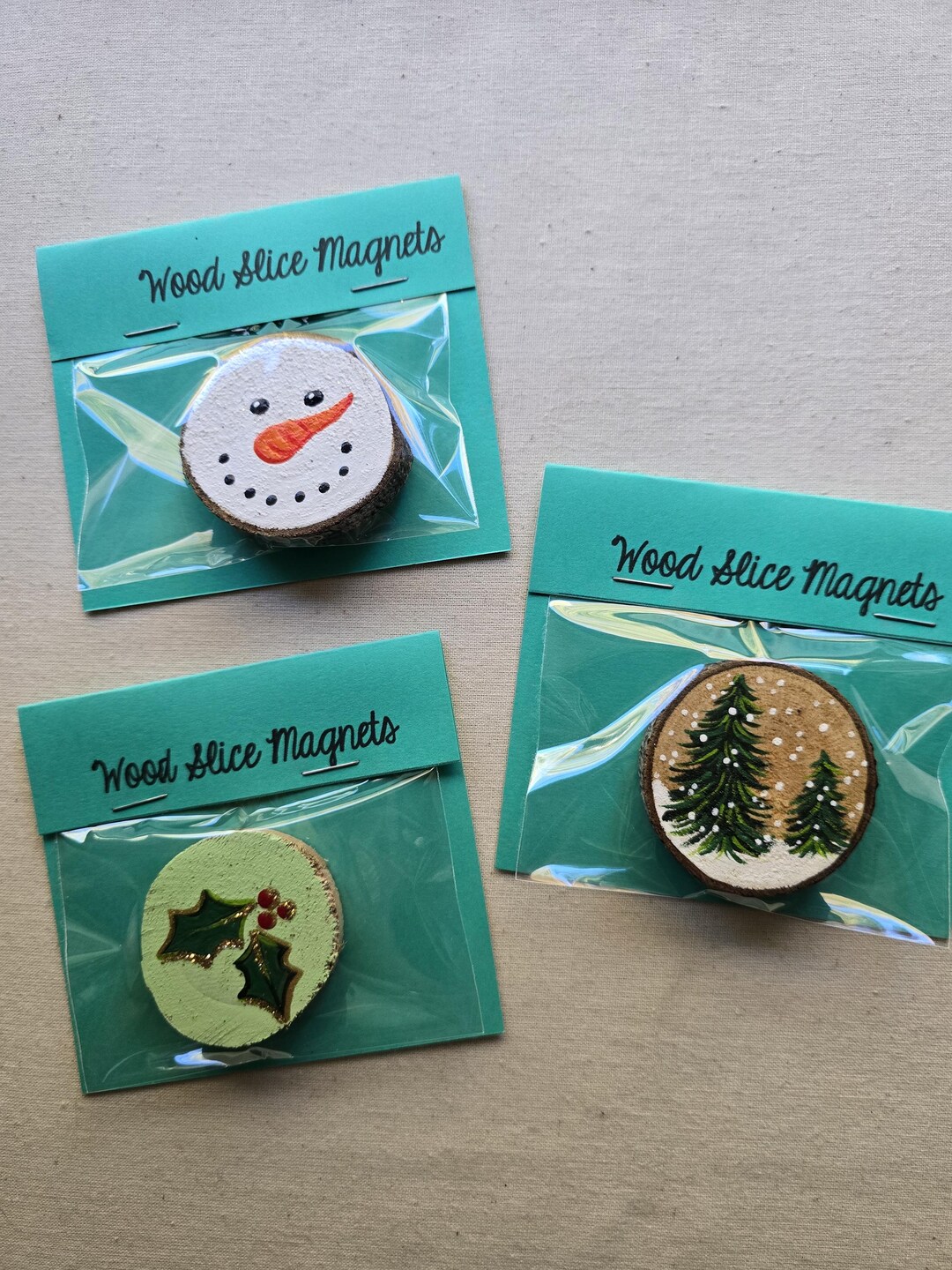 Holiday Magnets - Hand Painted Fridge Decoration, Office Accessory ...