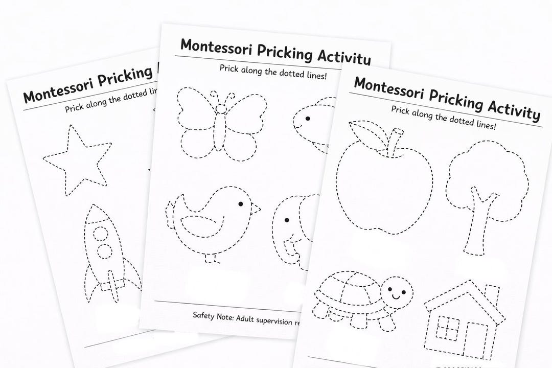 Montessori Pricking Activity | Printable - Etsy