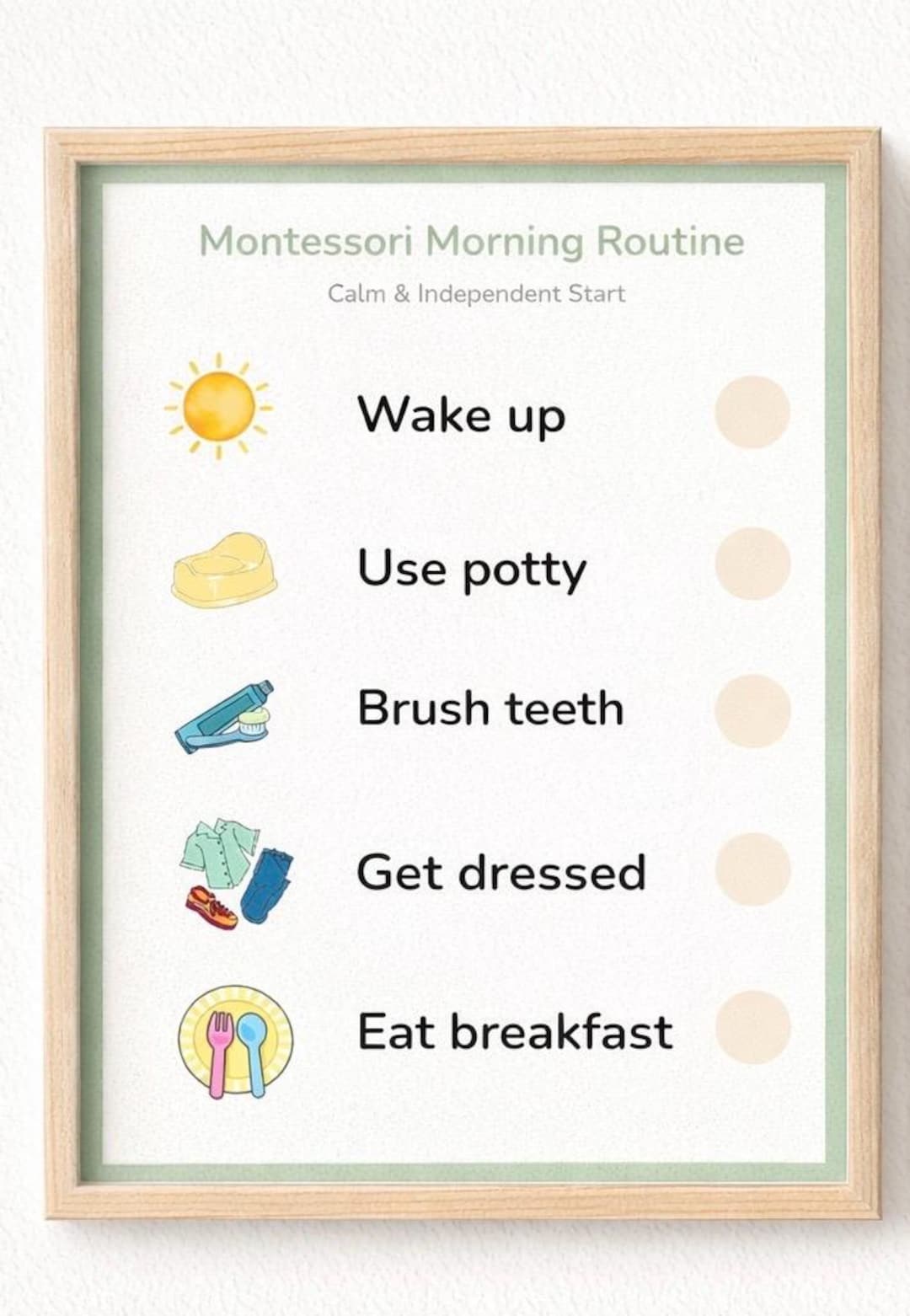 Montessori Morning Routine Chart for Kids | Printable - Etsy UK