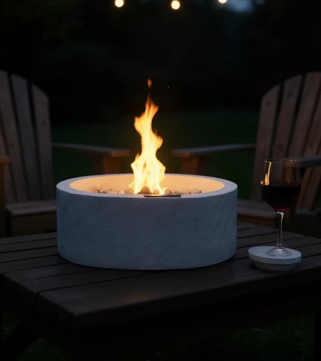 White Oval Concrete Fire Pit - Etsy