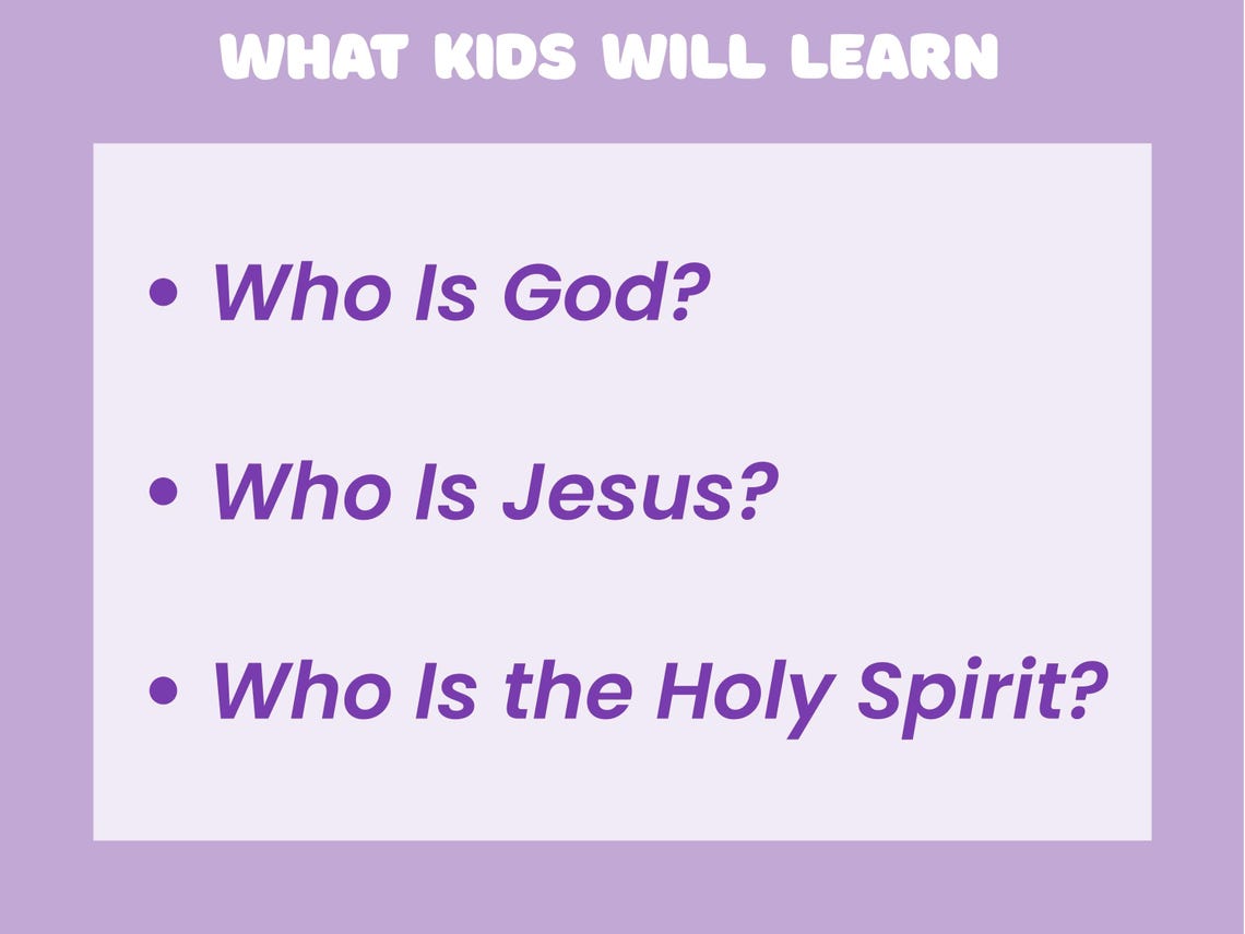 Meet the Trinity for Kids Printable | Who is God Jesus Holy Spirit ...