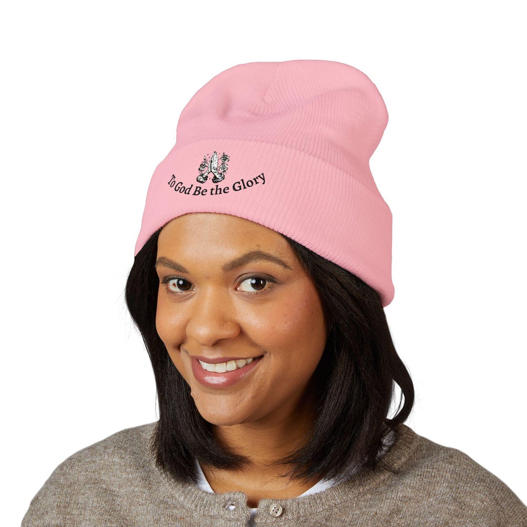 To God Be the Glory Embroidered Cuffed Beanie - Etsy