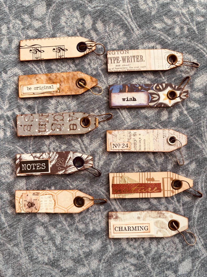 Charming Vintage-inspired Dangle Tags, Junk Journals, Scrapbooks, Gift ...