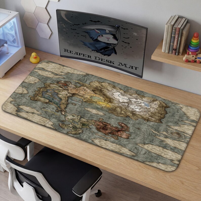 Elden Ring Map Desk Mat | Lands Between Mouse Pad | Large Desk Pad ...