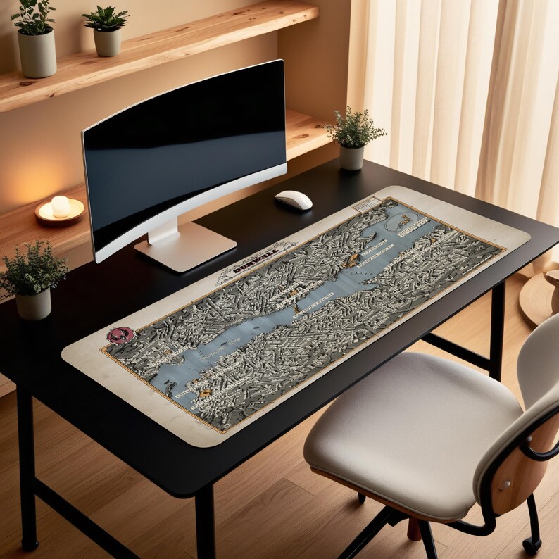 Dishonored Map Desk Mat | Dunwall Map Mouse Pad | Large Desk Pad ...