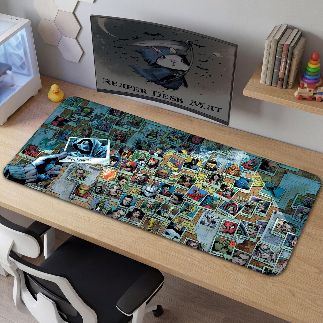 Marvel Heroes Collage Desk Mat | Comic Board Style Mouse Pad ...