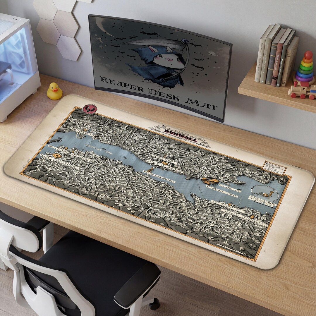 Dishonored Map Desk Mat | Dunwall Map Mouse Pad | Large Desk Pad ...