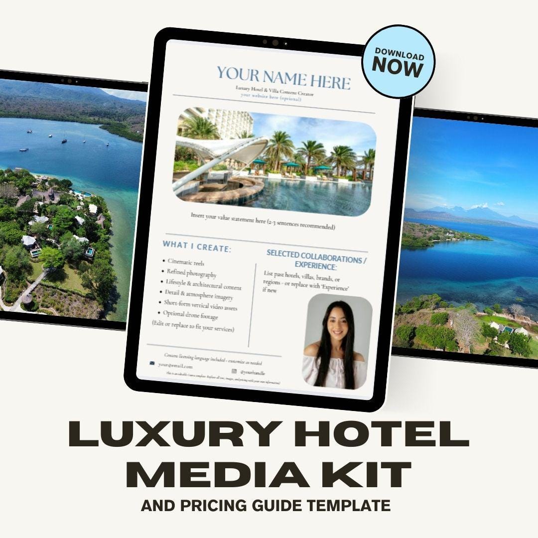 Luxury Hotel Media Kit & Pricing Canva Template | Content Creator ...