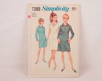 Vintage 1960s Mod A-line Dress Pattern // Simplicity 6319 - Etsy