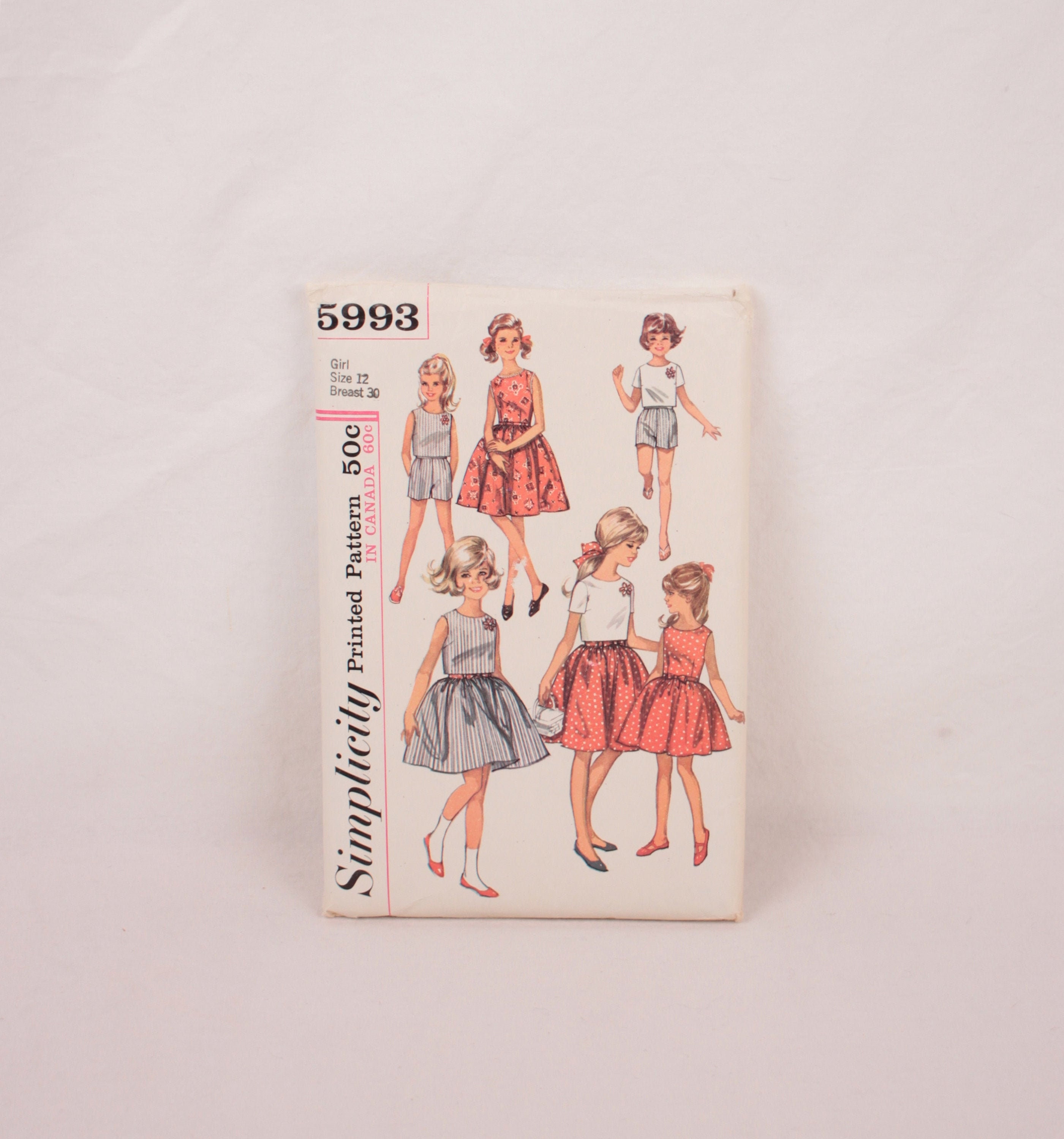 1960s Simplicity 5993 // One Piece Dress Top Shorts // Size 12 - Etsy ...