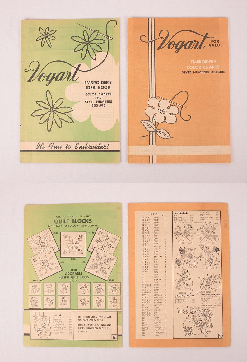 5 Pc Lot Vogart Color Chart Booklets // 200 300 500 600 700 | Etsy