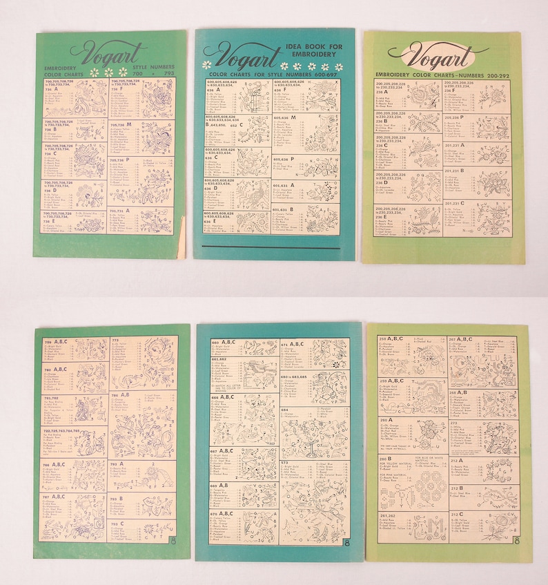 5 Pc Lot Vogart Color Chart Booklets // 200 300 500 600 700 | Etsy