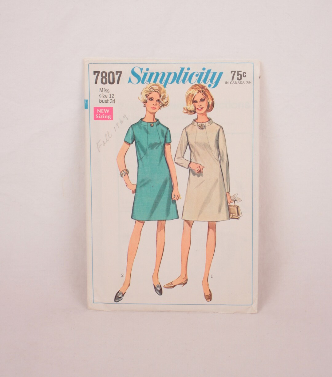 1960s Simplicity 7807 // Front Seam Dress // Size 12 Bust 34 - Etsy
