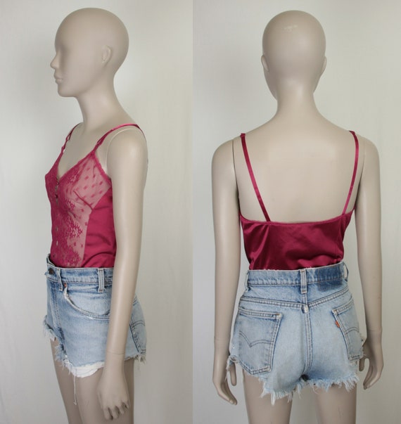 70s 80s Vanity Fair Camisole Sheer Bust Gem