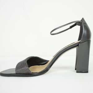 Vtg Square Toe Heels // Gunmetal // Size 7.5 - Etsy