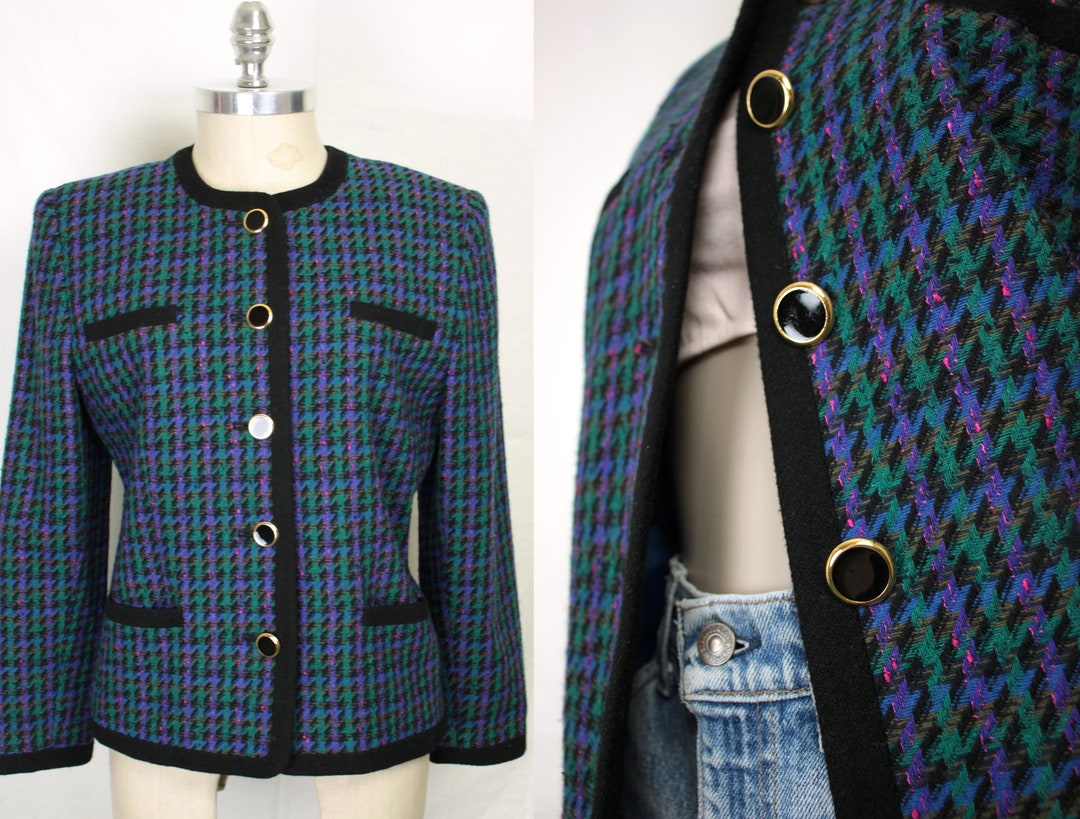 80s 90s Plaid Blazer // Iconic Style // Amanda Smith Petites - Etsy UK