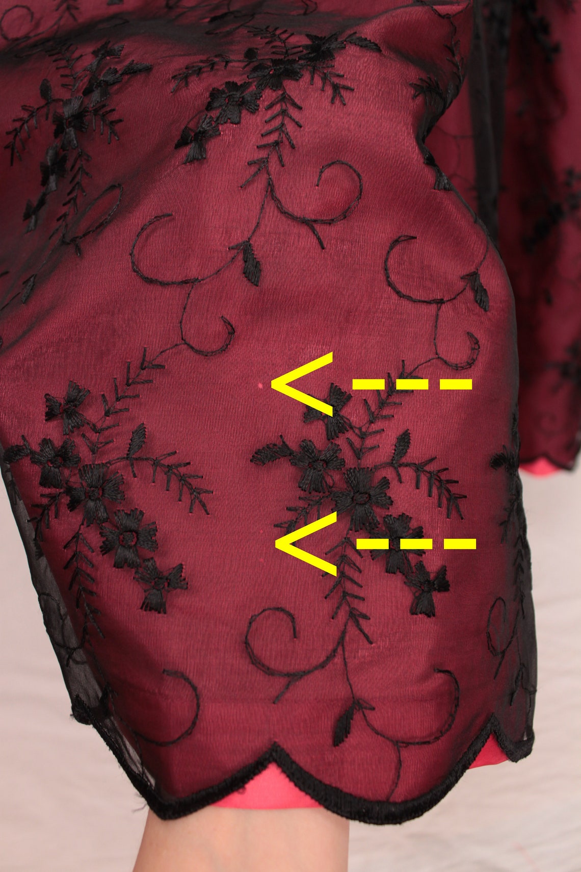 Vintage Formal Maxi // Embroidered Overlay // Black and Bright - Etsy