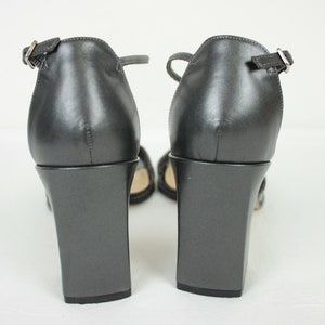 Vtg Square Toe Heels // Gunmetal // Size 7.5 - Etsy