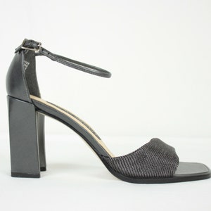 Vtg Square Toe Heels // Gunmetal // Size 7.5 - Etsy