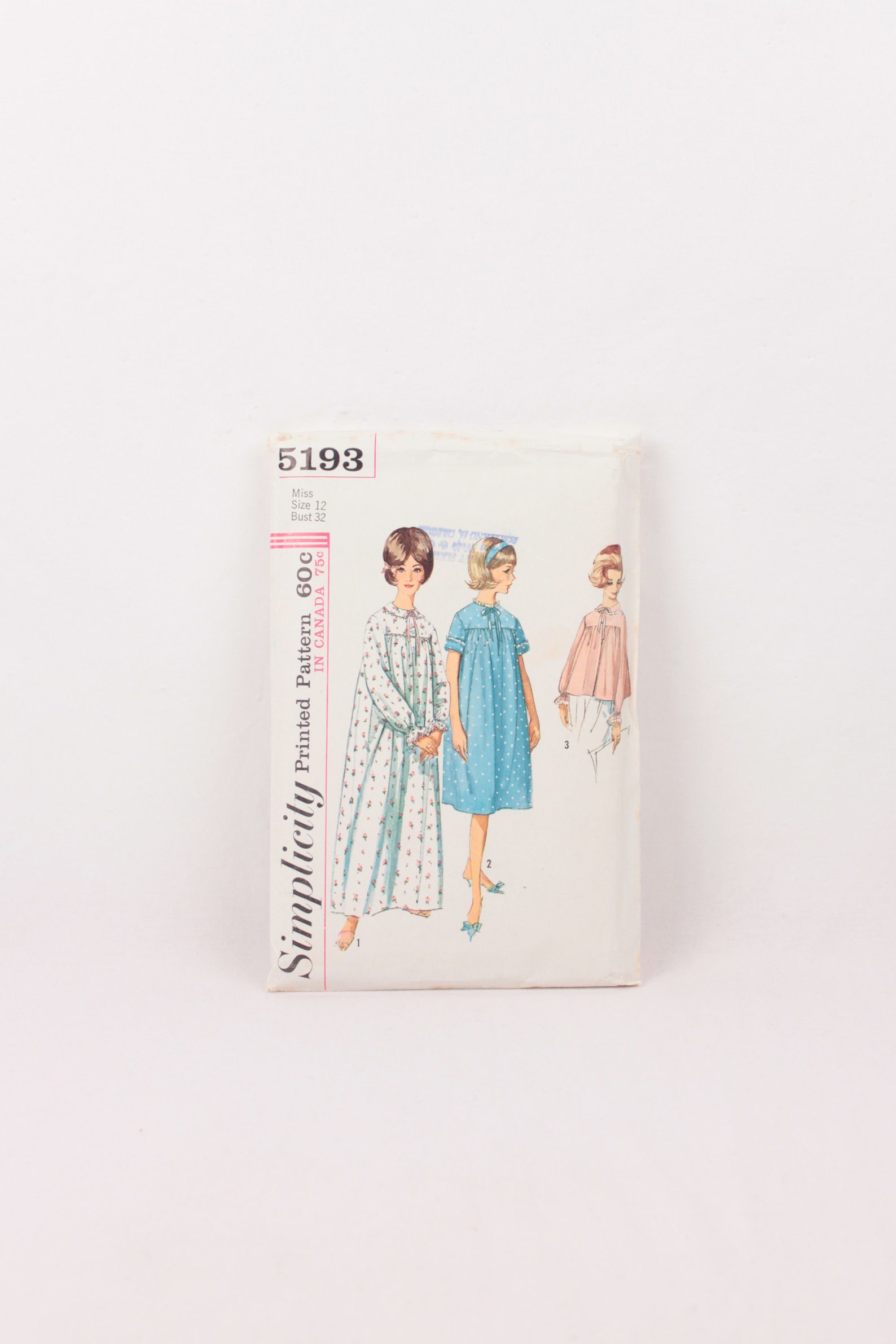 1960s Simplicity 5193 // Bed Jacket and Night Gown in Two Lengths - Etsy