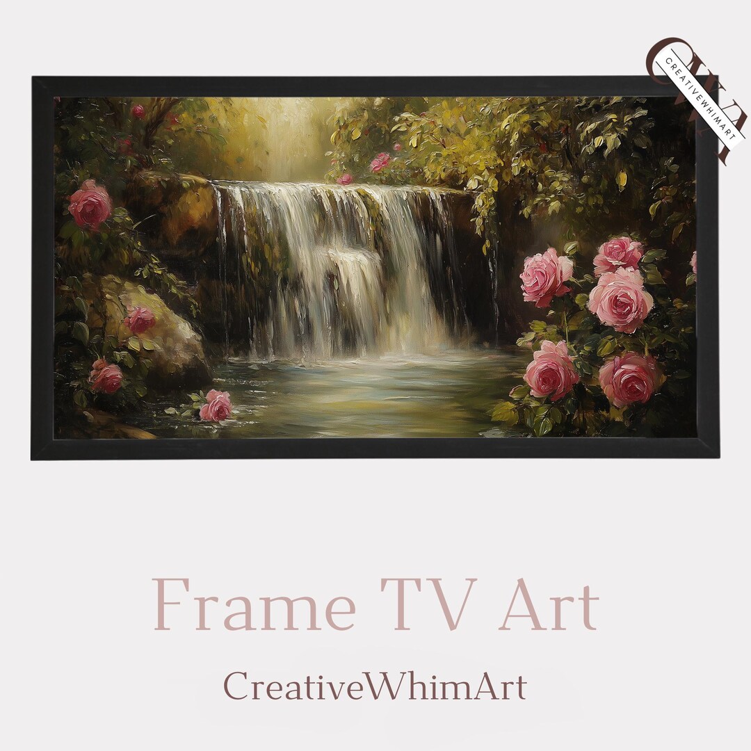 Cottagecore Multi-tiered Waterfall TV Art, Frame TV Nature Decor ...