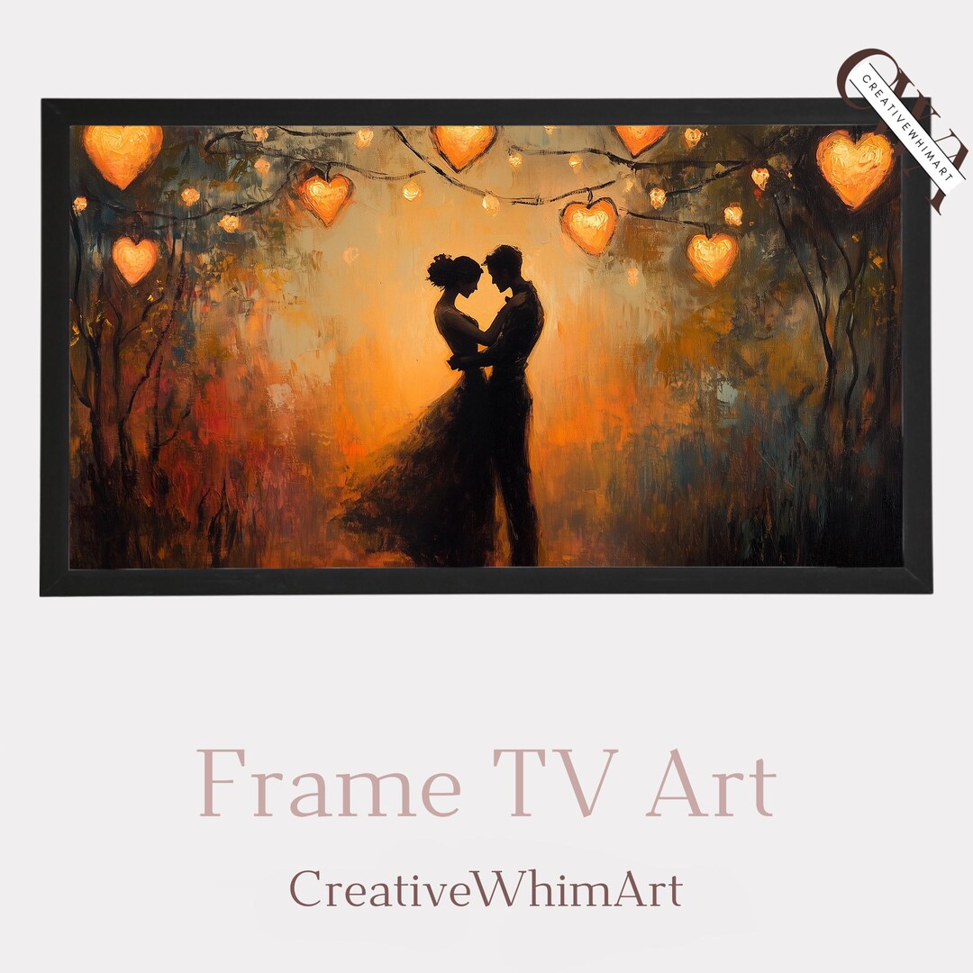 Romantic Couple Dancing Frame TV Art Moody Impressionist Wall Decor ...