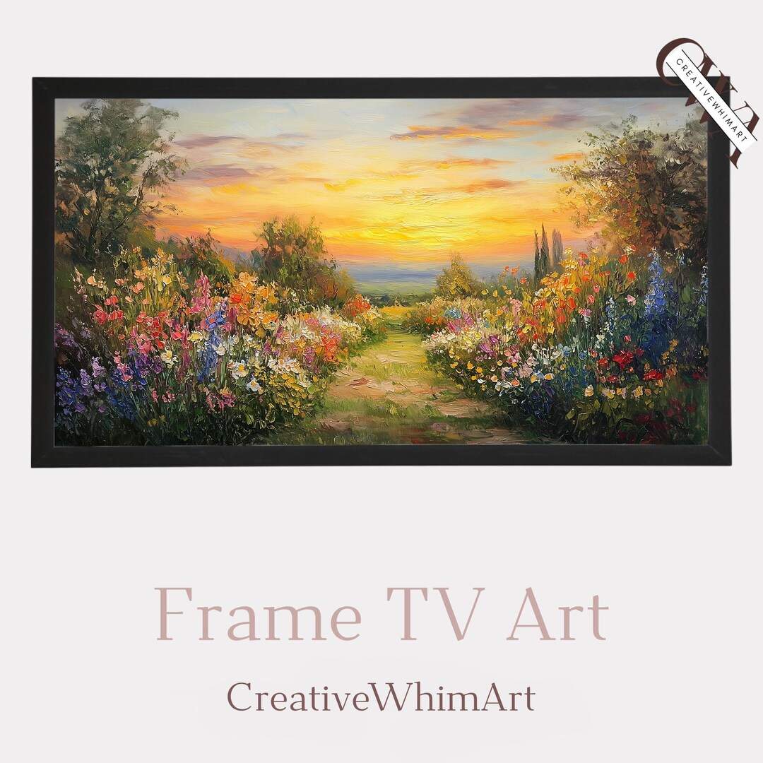 Cottagecore Country Path Frame TV Art Instant Download, Romantic Garden ...