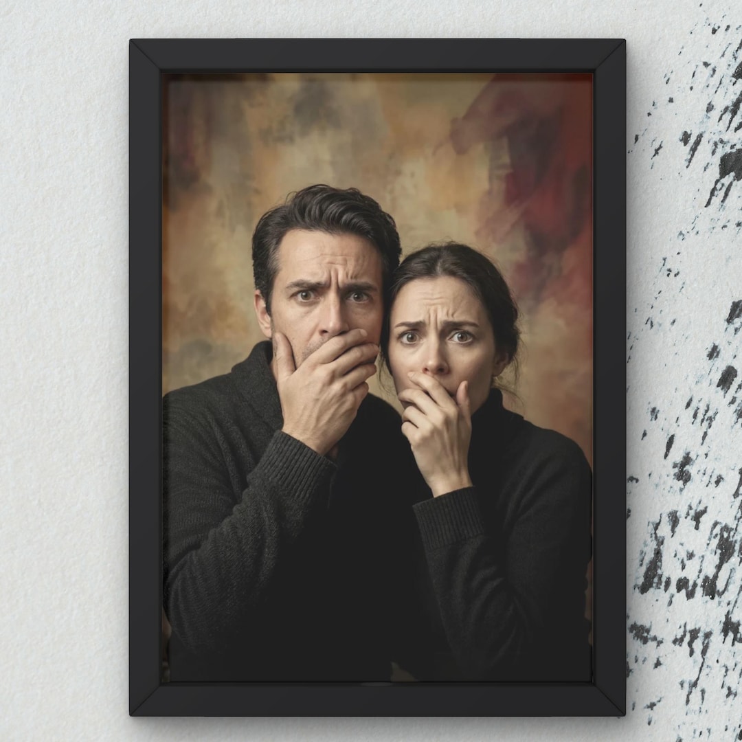 The Moment of Shock – Emotional Portrait Wall Art, Dramatic Couple ...