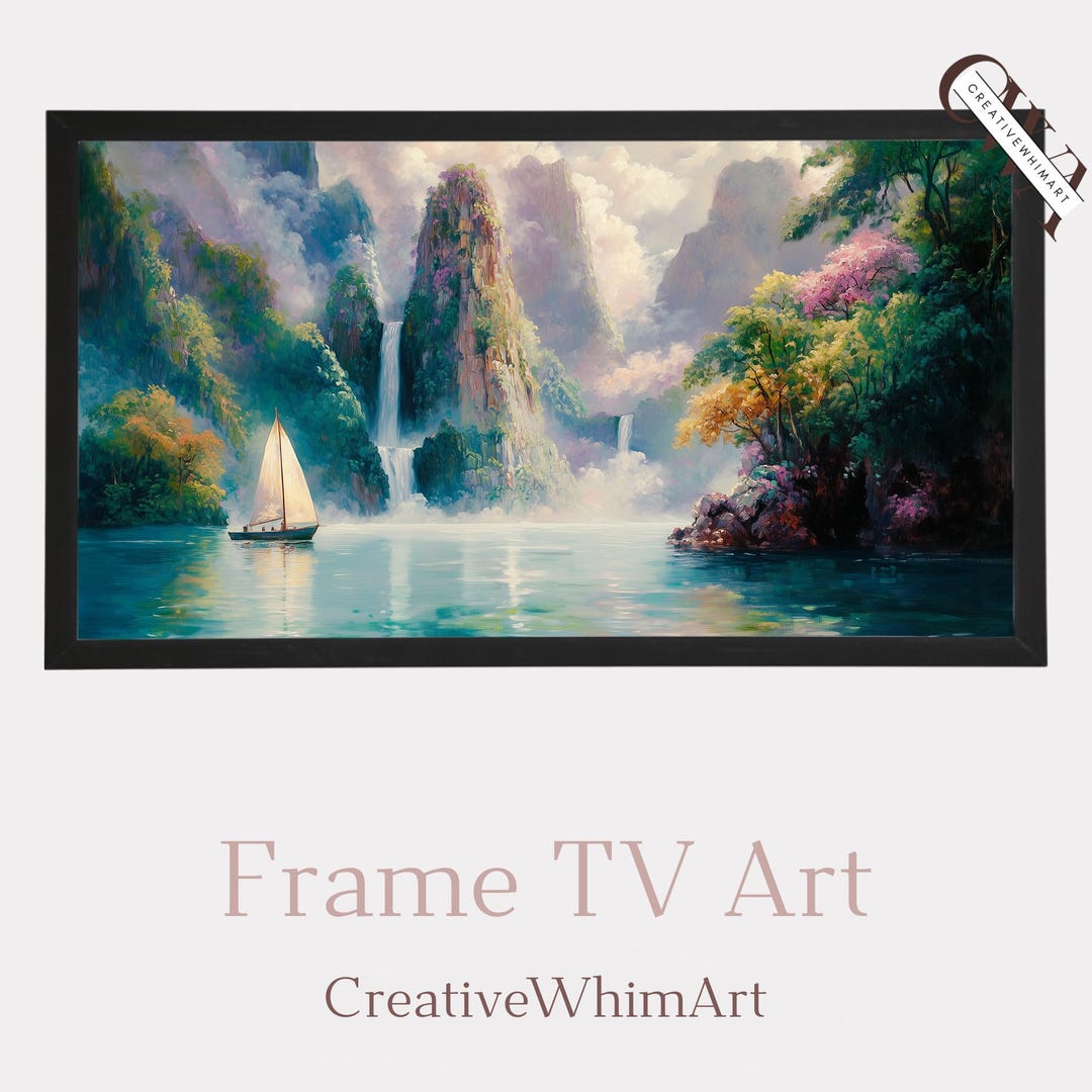 Tropical Island Frame TV Art, Moody Seascape for Frame TV, Coastal ...
