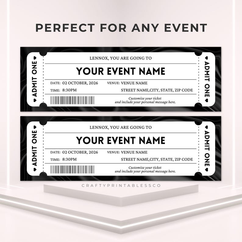 Surprise Ticket for Him for Her, Canva Editable Templates, Printable ...