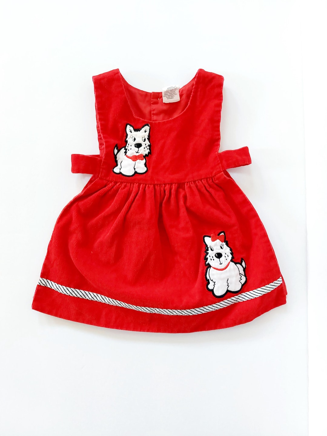 80s Scotty Dog Red Corduroy Pinafore Dress Size 2T 100% Cotton - Etsy