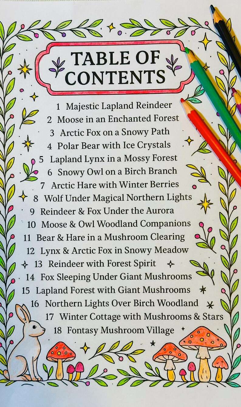 Creatures of the Aurora – Fantasy Lapland Digital Coloring Book ...