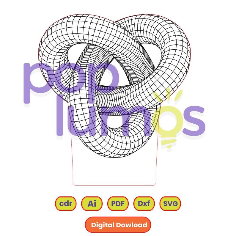 3D Optical Illusion Vector Lamp File, Plan for CNC Laser Engraving, SVG ...