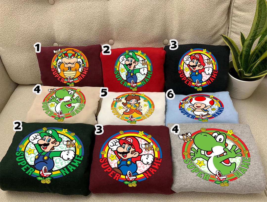 Personalized Super Mario Shirt, Custom Super Mario Characters ...
