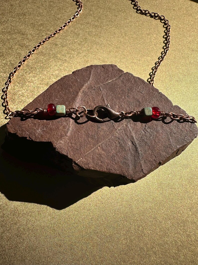 Red Copper Wing and Owl of Athena Coin Chain Necklace - Etsy